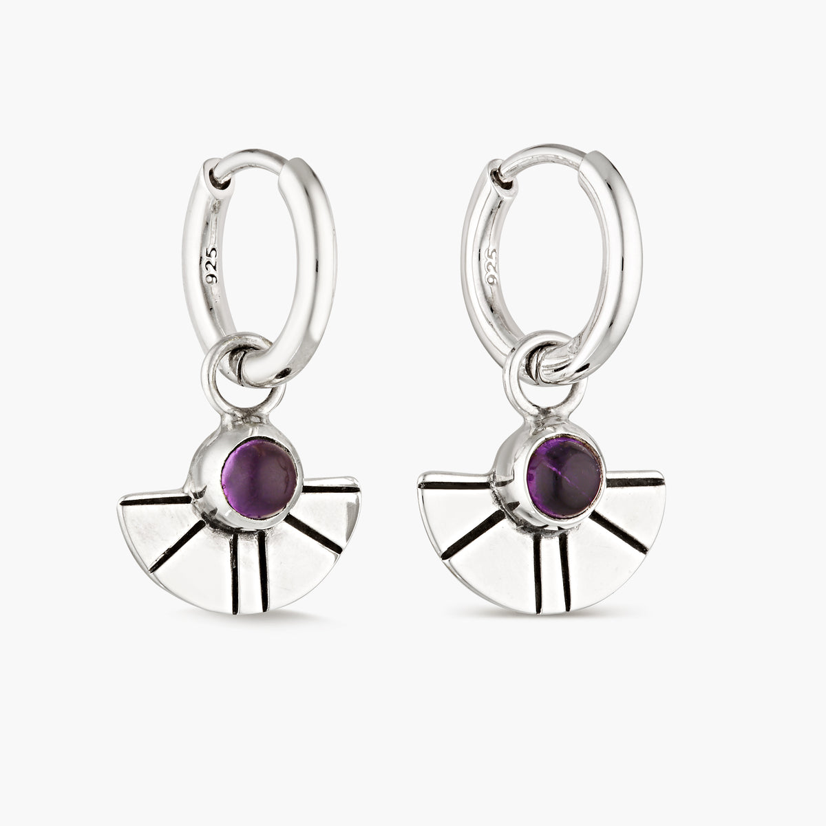 Amethyst Eclipse Huggies – Embella Jewellery