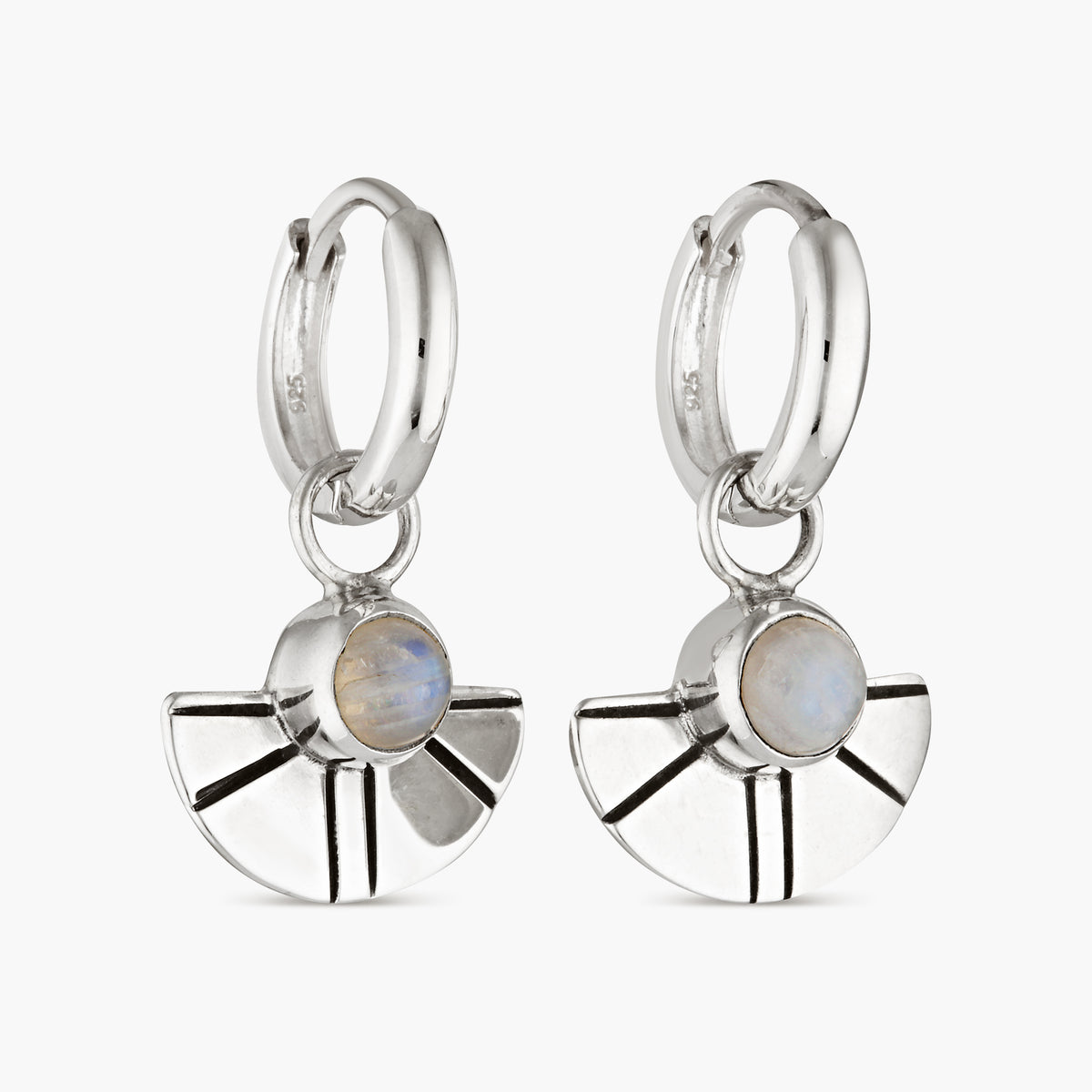 Moonstone Eclipse Huggies – Embella Jewellery