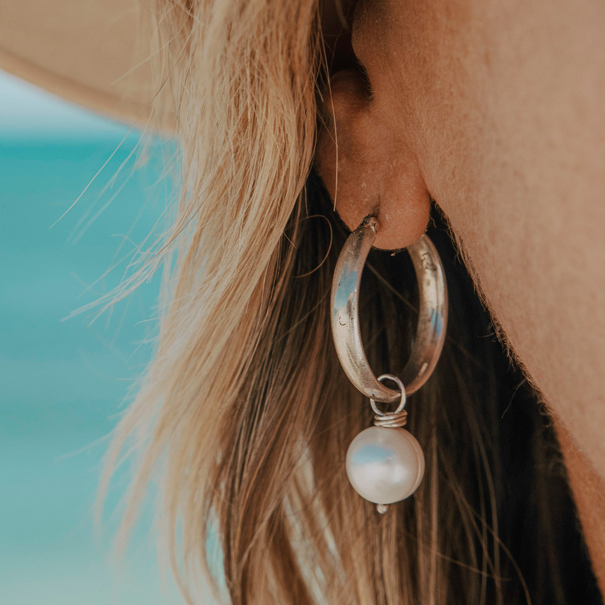 Endless Love Pearl Hoops – Embella Jewellery