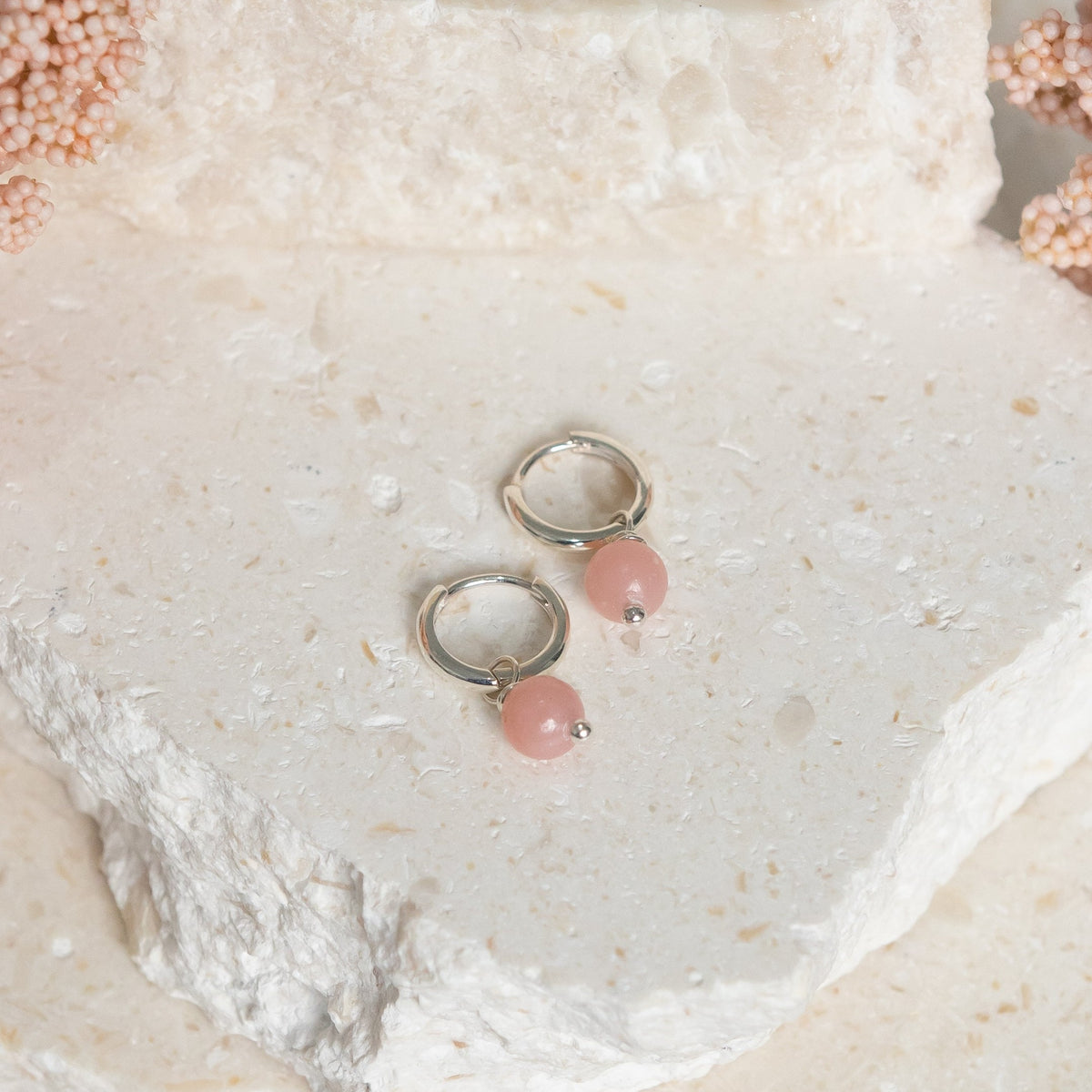 Rhodonite Positivity Huggies – Embella Jewellery