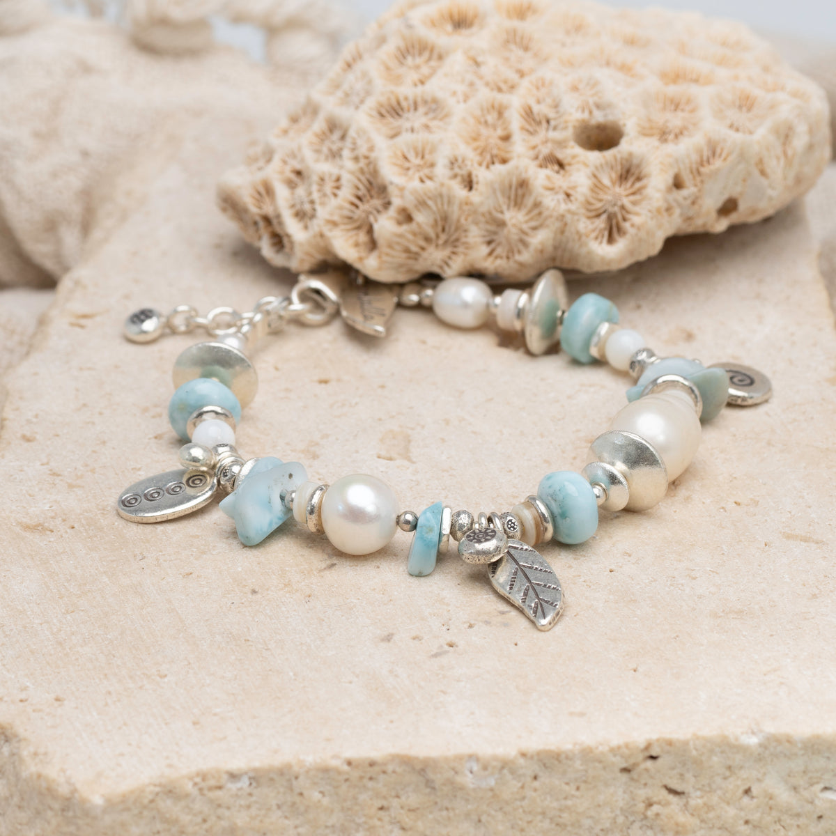Larimar Charm Bracelet – Embella Jewellery