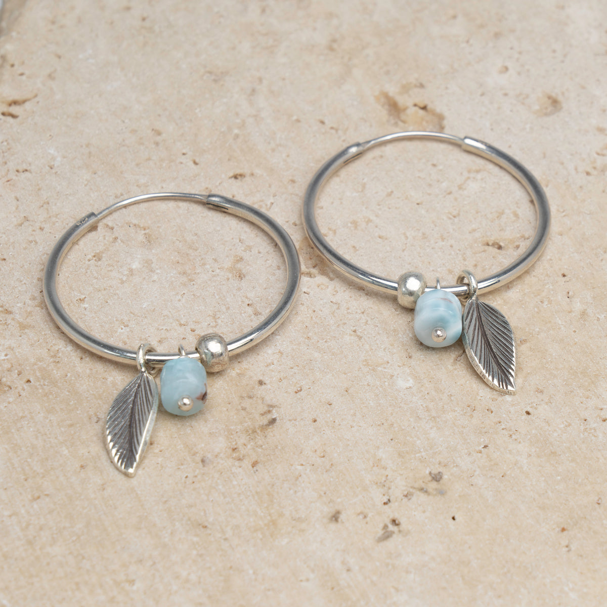 Larimar Lagoon Hoops – Embella Jewellery