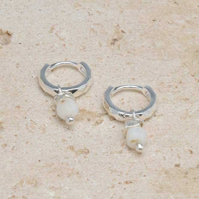Moonstone Lunar Huggies – Embella Jewellery